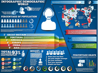 Infographic demographic modern style 3 Royalty Free Vector