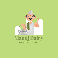 Doodhwala daily milk delivery mascot logo Vector Image