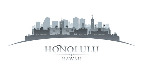 Honolulu hawaii city silhouette black background Vector Image