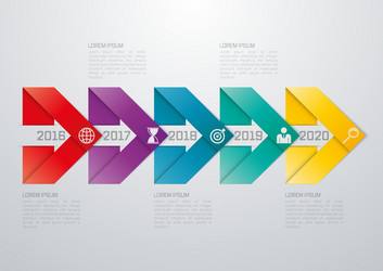 Five points list process chart template Royalty Free Vector