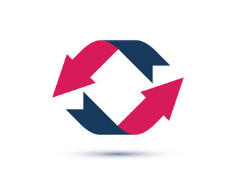 Loop arrows logo or sign double arrows refresh Vector Image
