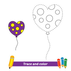 Trace and color for kids balloons Royalty Free Vector Image