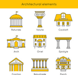Architectural elements set graphic Royalty Free Vector Image