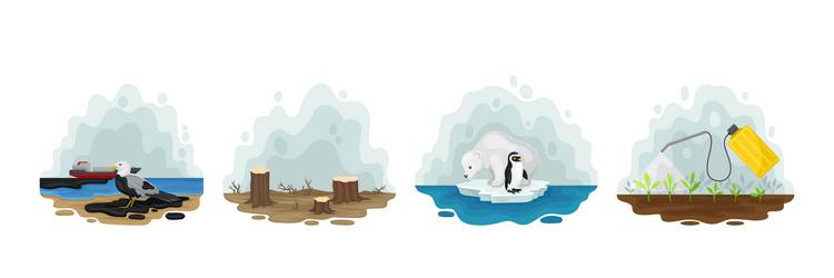 Environmental issue and ecological problem scene Vector Image