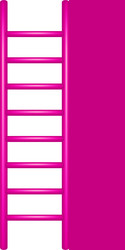 Wooden ladder in red design with shadow Royalty Free Vector