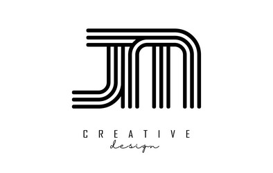 Creative colorful letters jm j m logo Royalty Free Vector