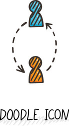 Doodle connection icon communication Royalty Free Vector
