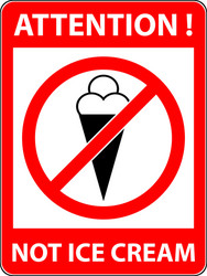 No ice cream food eat prohibited symbol Royalty Free Vector
