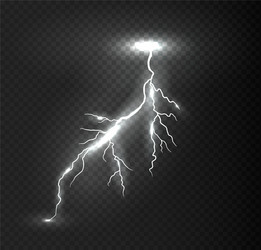 Realistic lightning thunder storm electricity Vector Image