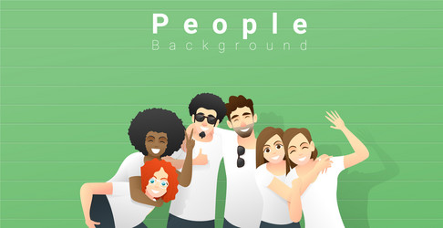 Group young friends having fun together Royalty Free Vector