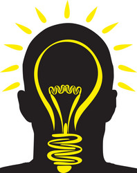 Lightbulb profile Royalty Free Vector Image - VectorStock