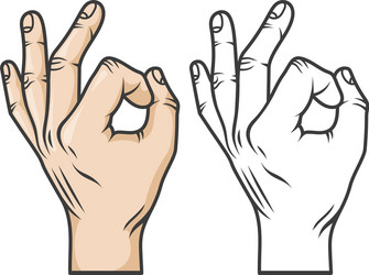 Ok hand gesture Royalty Free Vector Image - VectorStock
