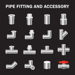 Plastic pipes and tubes pipeline fittings Vector Image