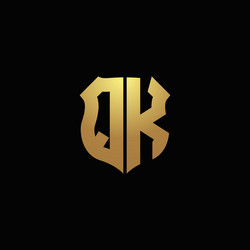 Qk logo monogram emblem style with crown shape Vector Image