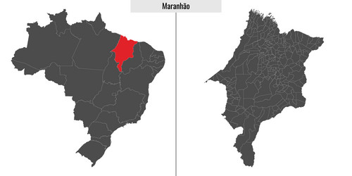 Maranhao brazil map grey Royalty Free Vector Image