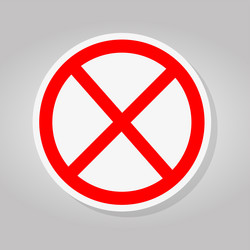 No sign empty red crossed out circlenot allowed Vector Image