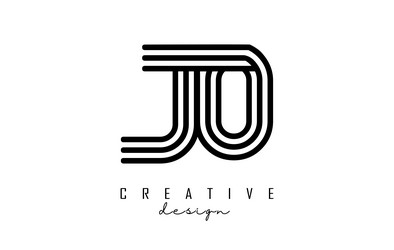 Creative colorful letters jo j o logo Royalty Free Vector