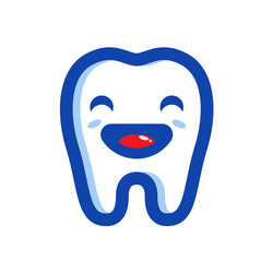 Smiling happy tooth cartoon style dental Vector Image