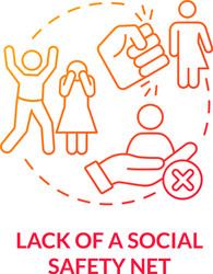 Lack social safety net concept icon Royalty Free Vector