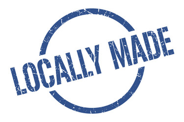 Locally made stamp label round Royalty Free Vector Image