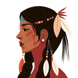 Native american girl character Royalty Free Vector Image