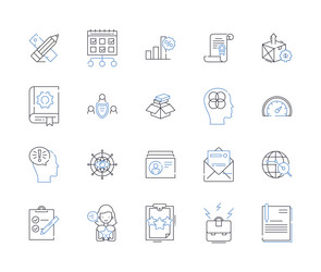 Powerfulness line icons collection authority Vector Image