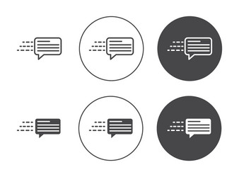 Quick message icon set response talk support tips Vector Image