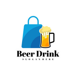 Set of beer shop logo design creative drink Vector Image