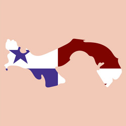 High resolution panama map with country flag Vector Image