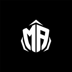 Ma logo monogram with skull shape designs template