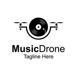 Vinyl disk record music logo design template Vector Image