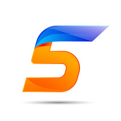 Speed blue and orange letters creative design Vector Image