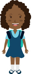 Smiling school avatar girl graphic Royalty Free Vector Image