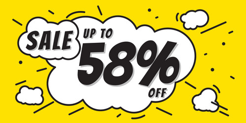 58 sale promotion cartoon comic draw bubble chat Vector Image