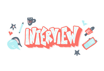 Interview design poster Royalty Free Vector Image