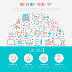 Science and laboratory concept in circle Vector Image