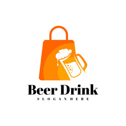 Beer shop logo design creative drink Royalty Free Vector