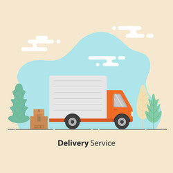 Online express delivery concept truck delivery Vector Image
