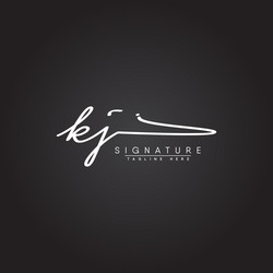 Kj handwritten signature logo - logo template Vector Image