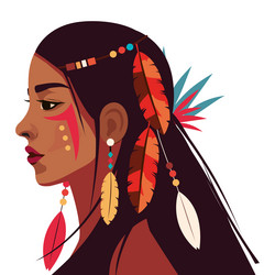 Native american girl portrait Royalty Free Vector Image