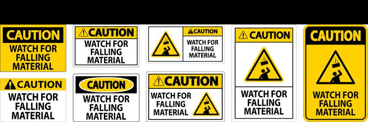 Caution Sign Falling Objects Royalty Free Vector Image