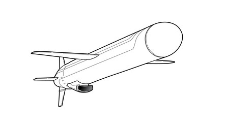 Tech draw of cruise missile Royalty Free Vector Image