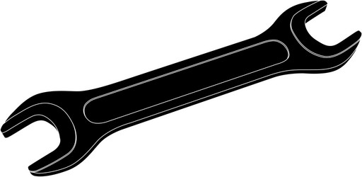 Spanner outline black and white drawing Royalty Free Vector