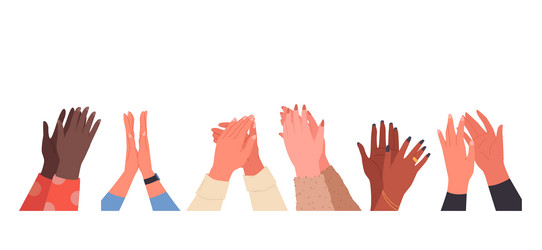 Clapping hands crowd applauds celebrates success Vector Image