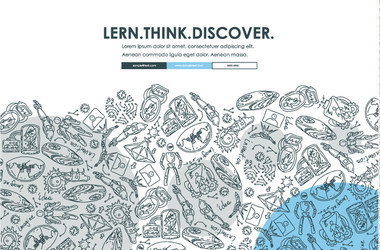 Invention doodle website template design Vector Image
