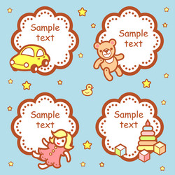 Cute kids frame for text isolated on white Vector Image