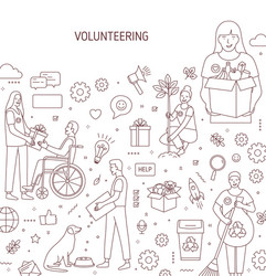 Humanitarian help and community - line design Vector Image