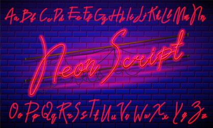 80 s blue neon retro font futuristic chrome Vector Image