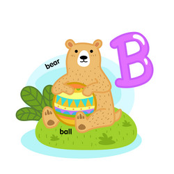Isolated alphabet letter b bear Royalty Free Vector Image
