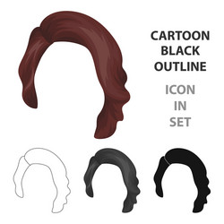 Dark shortback hairstyle single icon in cartoon Vector Image